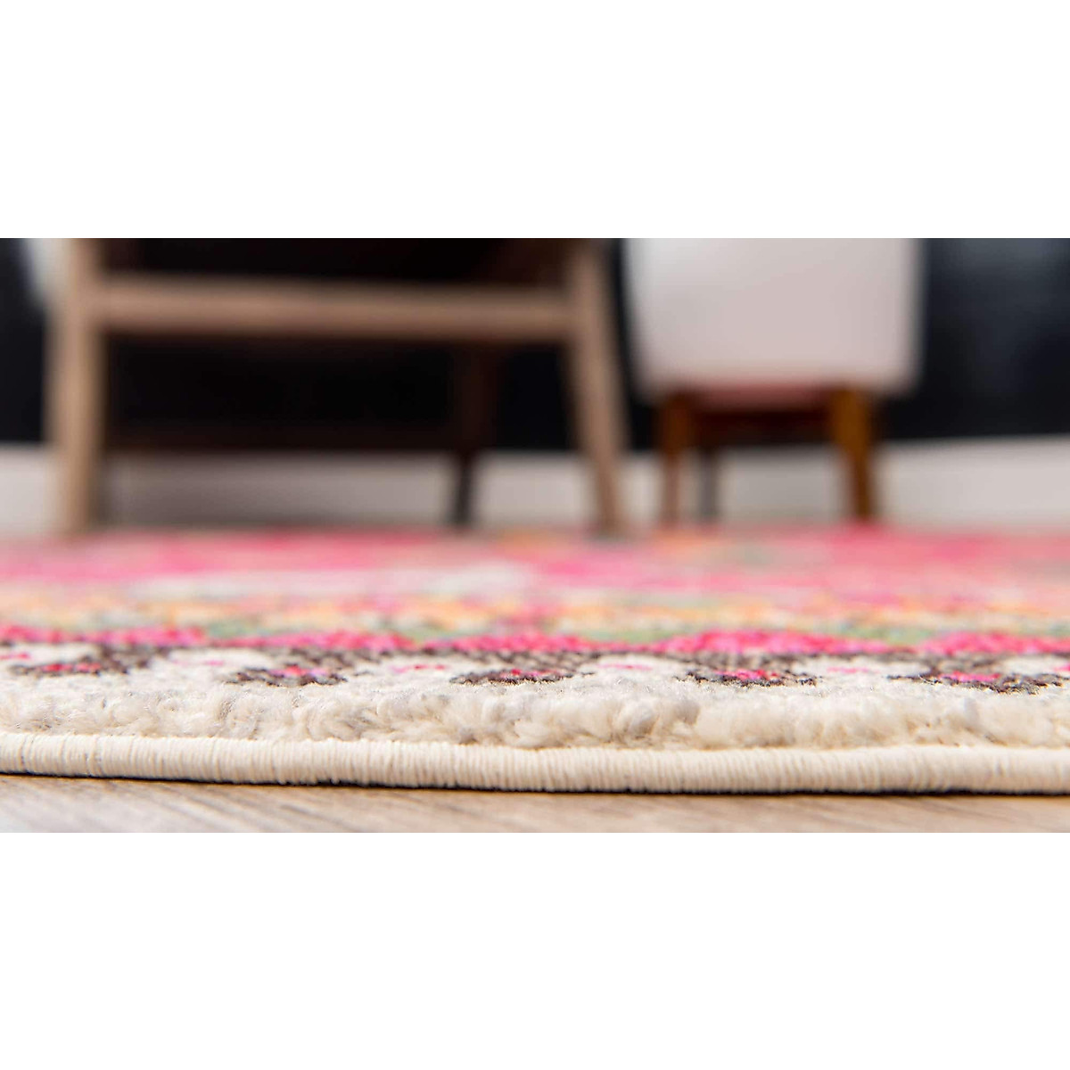 Unique Loom Sedona Collection Southwestern, Border, Over-Dyed, Animals, Tribal, Abstract Area Rug, 3 Feet 3 Inch, Pink/Beige