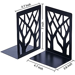 Book Ends Universal Premium Bookends for Shelves, Non-SkidBookend, Heavy Duty Metal Book End, Bookend Supports, Book Stoppers 1 Pairs, Black