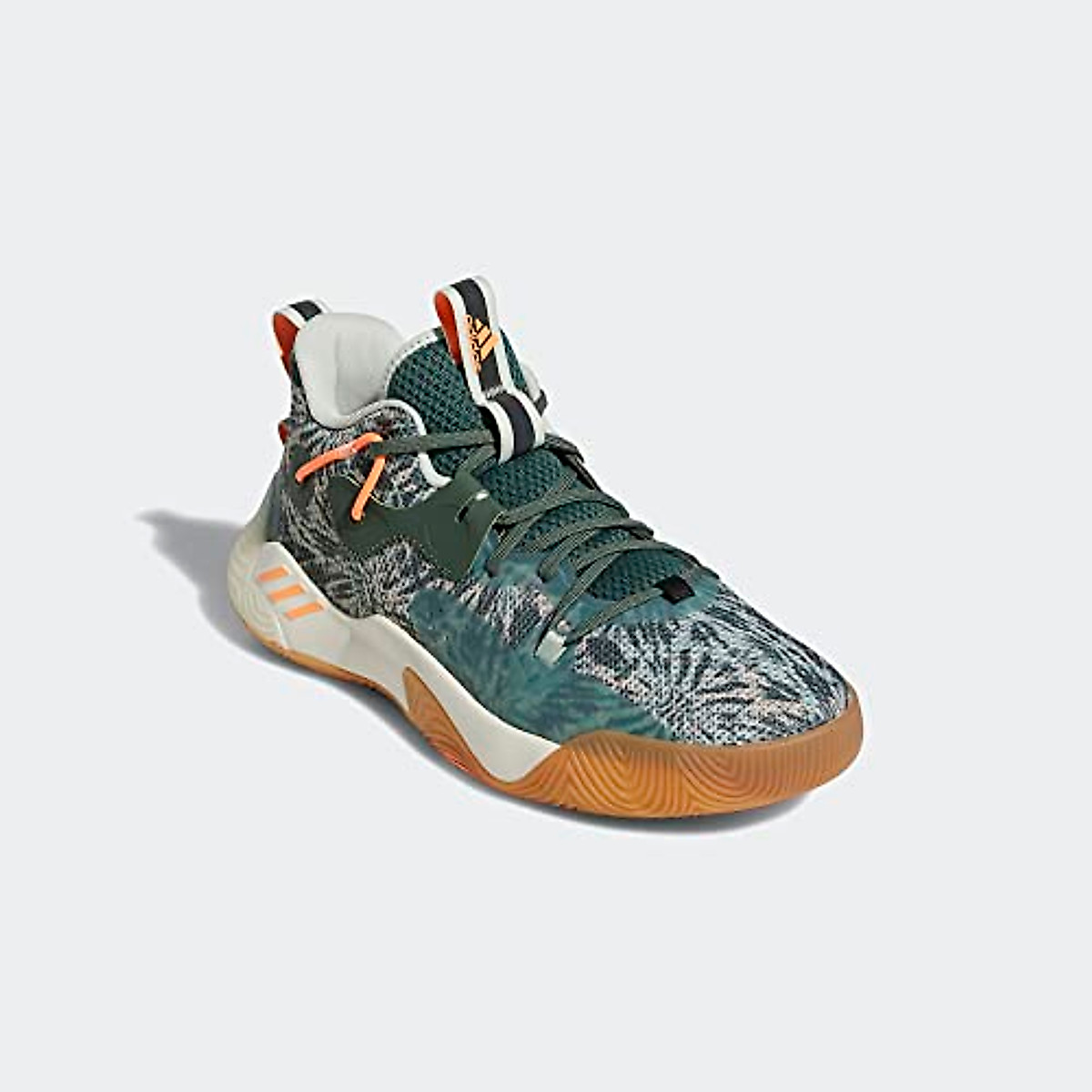adidas Unisex Harden Stepback 3 Basketball Shoe, Green Oxide/Beam Orange/Off White, 9 US Men