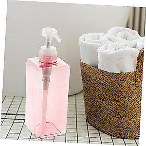 FELTECHELECTR Refillable Pump Bottle Square Liquid Dispenser for Shampoo Body Wash Face Wash Lotion and Liquid Soap for Bathroom and Shower Use