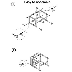 Iwell Large Vanity Stool, Vanity Chair with Upholstered Seat & Metal Legs, Vanity Bench for Entrayway, Bedroom, Capacity 330lb, Black+Grey