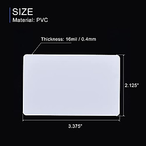 MECCANIXITY Blank PVC Cards for ID Badge Printers, Adhesive-Back Graphics Quality White Plastic CR80 16 Mil (CR8016) Pack of 20