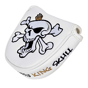 CNC GOLF King Skull White MALLET Putter Cover Headcover for Scotty Cameron Taylormade Odyssey 2ball