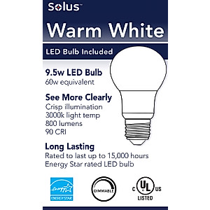 Solus SPC8002-LE26W 14" Acrylic Globe Post Top Light Fixture, Warm White 3000K LED Lamp, Durable Acrylic White Lens & Solid Cast Aluminum Fitter, Rust & UV Resistant, Fits 3" Dia. Posts, 14" H x 14" D