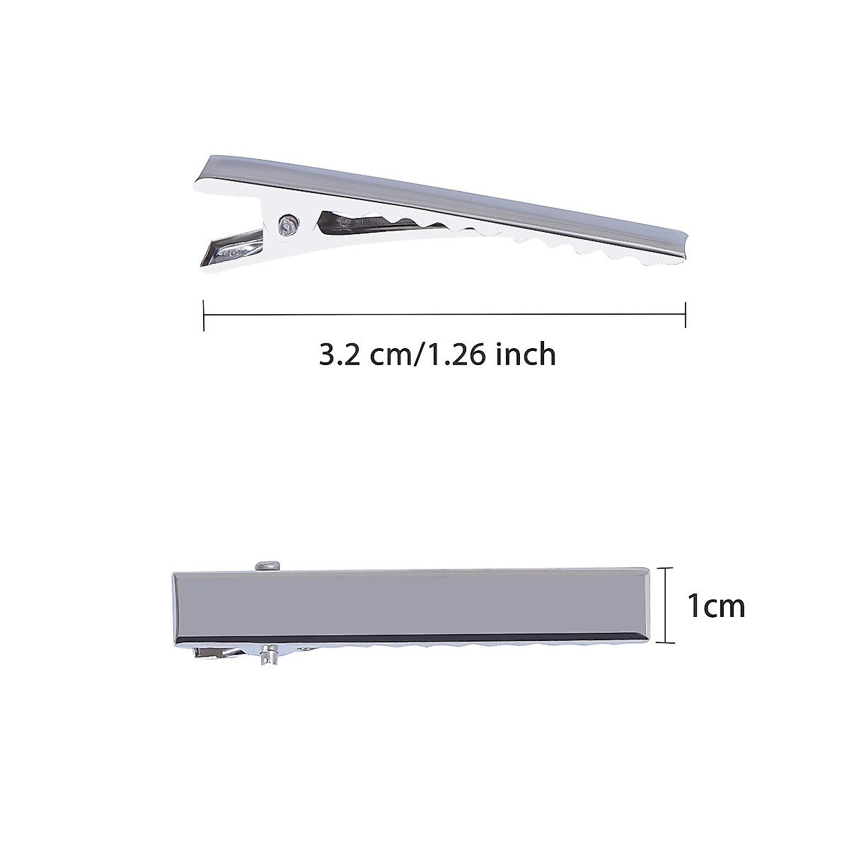 Elcoho 150 Pieces Metal Hair Clips Single Prong Alligator Clips Curl Clips Silver Hairbow Accessory