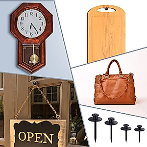 40 Pcs Double Headed Picture Hangers Nails Black Thumb Tacks Small Head Hanging Nails Push Pins Decorative Wall Hooks for Hanging Home Office Hanging Picture Photo Decorations