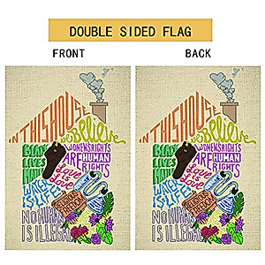 chengxun Kindness Is Everything Garden Flag In This House, Family Quote, Black Lives Matter and Water Is Life Flag Double Sided 12.5*18 Inch Yard Flag Outdoor Decor