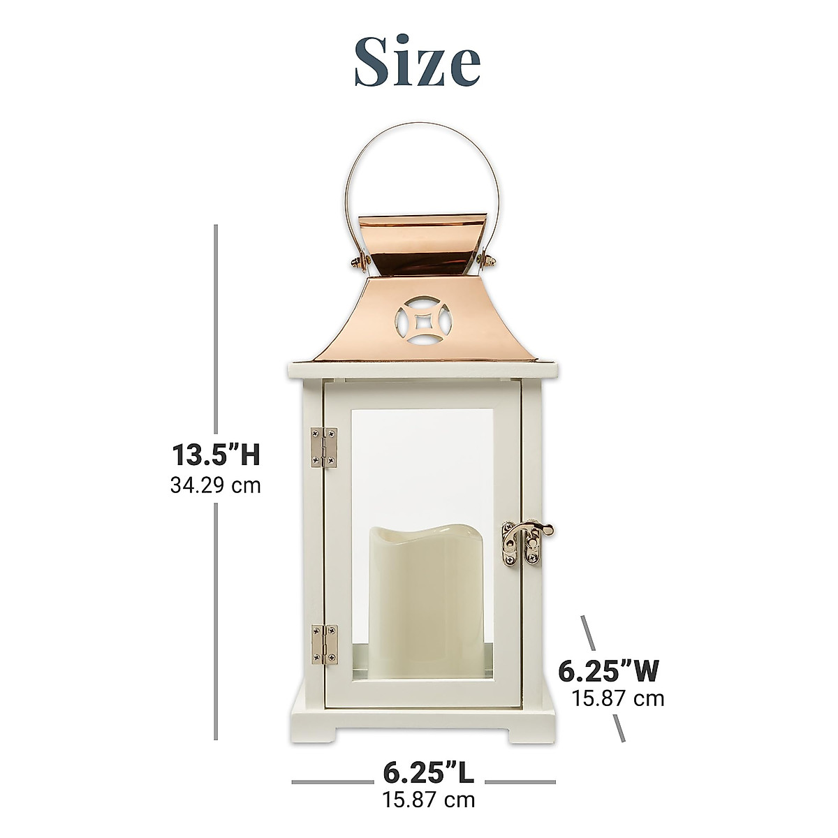 Let’s Make Memories Personalized Memorial Lantern - Sympathy - Condolences - LED Candle - Automatic Timer - Wood/Stainless Steel - Copper Finish - for Loved Ones in Heaven