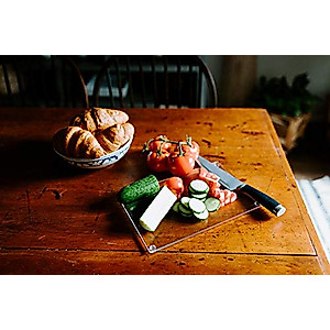 Thirteen Chefs Acrylic Cutting Board, 12x8 Inch with Rubber Feet, Clear - Dishwasher Safe and BPA Free