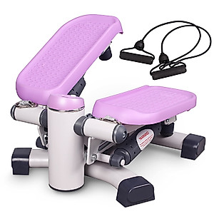 leikefitness Premium Portable Climber Stair Stepper & Waist Fitness Twister Step Machine with LCD Monitor ST6600-1(Pink)