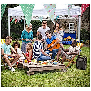 iLive ISB659B Wireless Tailgate Party Speaker, with Built-in Rechargeable Battery and Roller Wheels, Black