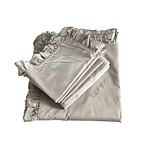 Dolce Mela Queen Size, Luscious 6 Piece Duvet Cover Set with Beautiful Ruffle Edge, 100% Long Staple Combed Cotton, Hypoallergenic, All-Season, Grey, DM809Q