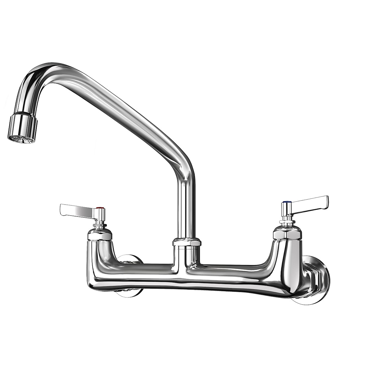 CWM Wall Mount Commercial Sink Faucet 8 Inches Commercial Faucet with 14 Inches Spout