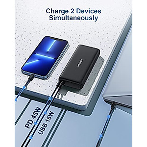 HenHot Power Bank, 65W 20000mAh Laptop Portable Charger - Fast Charging USB C PD 3.0 External Battery Pack Compatible with MacBook, Steam Deck, iPad, iPhone 14/13/12 Pro Max, Galaxy, Google Pixel