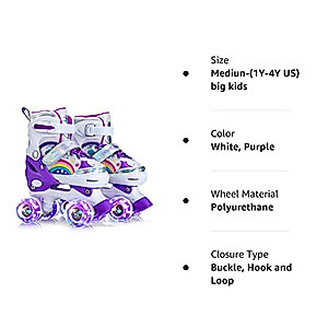 SHDSL Girls Roller Skates for Kids Beginners 4 Size Adjustable, All 8 Light UP Wheels Shine Fun Illuminating Roller Skates for Toddlers Girls Boys patines para niñas