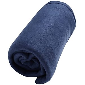 Brookstone Travel Blanket with Foot Pocket and Packing Case - Lightweight Portable Fleece Blanket for Vacations, Airplanes, Trains, Buses, and Cars, Size OneSize, Blue