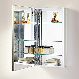 Signature Hardware 412579 Bernstein 15" W x 26" H Surface or Recess Mounted Aluminum Framed Single Door Medicine Cabinet