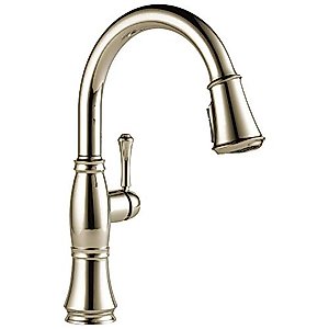 Delta Faucet Cassidy Pull Down Kitchen Faucet, Kitchen Faucets with Pull Down Sprayer, Kitchen Sink Faucet, Faucet for Kitchen Sink, Magnetic Docking, Lumicoat Polished Nickel 9197-PN-PR-DST