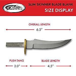 SZCO Supplies 6.5"" Slim Skinner Knife Blade Blank, Silver (BL-7821)