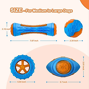 CoubonTail Dog Squeaky Toys Pack 4 Pcs, Pool Toys, Floating Toys for Interactive Fetch & Play, Dog Beach Toy Set, TPR