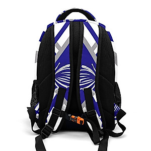 Anneunique Personalized Name Cheerleaders Backpack Custom Multifunctional Waterproof Laptop Bag for Travel Gift Cheer Pom Navy Blue White