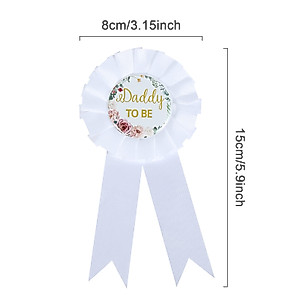 HAPPYLAND Baby Shower Decorations Floral Sash and Tinplate Badge Mommy to Be and Daddy to Be Baby