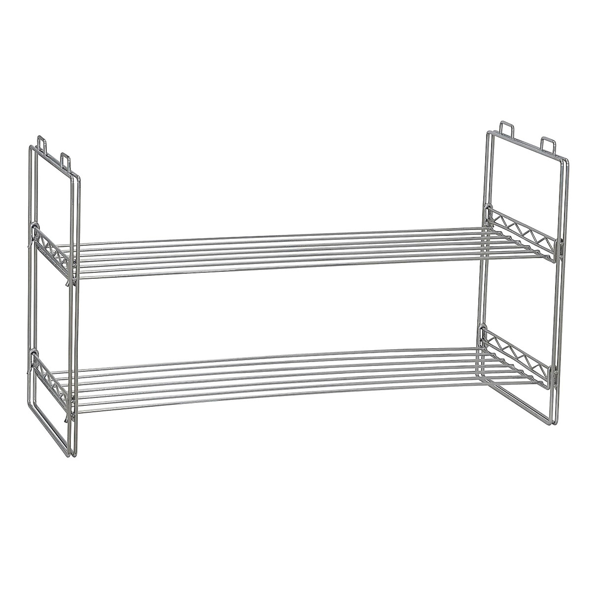 Household Essentials Stackable Two-Tier Shoe Rack, Chrome