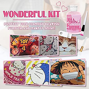 unuaST Diamond Painting Sealer Kits 120ML, Diamond Painting Glue for Diamond Painting Sets, Diamond Art Glue is Used to Protect Diamond Paintings, Permanent Sparkle Diamond Art Sealer kit (4OZ)