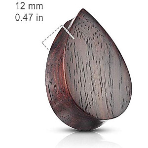 Covet Jewelry Organic Sono Wood Tear Drop Shape Double Flared Saddle Plug (3/4" (19mm))