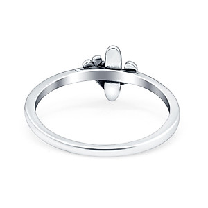 Blue Apple Co. Sterling Silver Size-7 Cactus Ring Oxidized Band Solid 925 Sterling Silver Thumb Ring