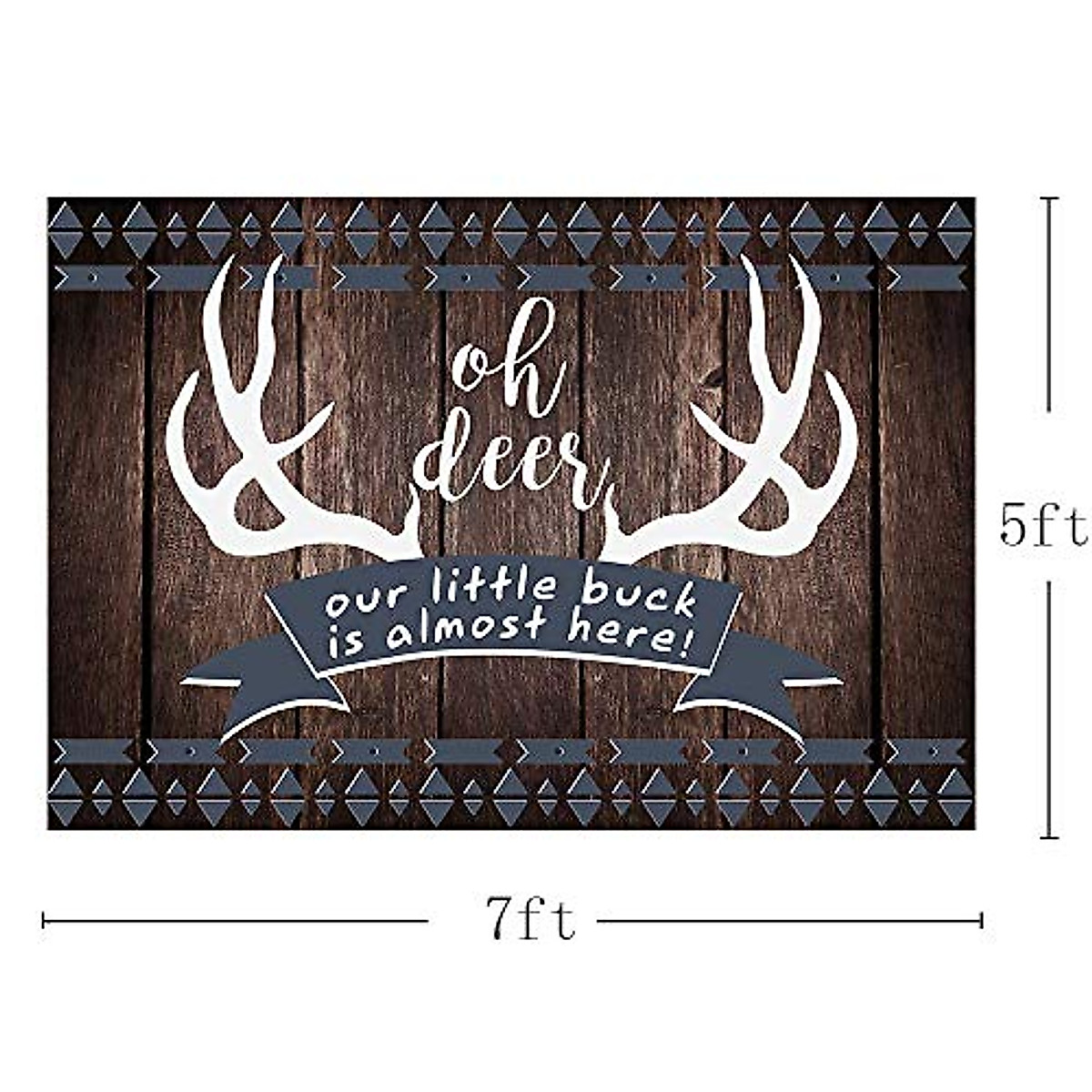 MEHOFOND 7x5ft Rustic Oh Deer Baby Shower Background Props Wood It's A Boy Buck On The Way Baby Shower Antlers Woodland Backdrop Party Decoration Photo Banner Supplies