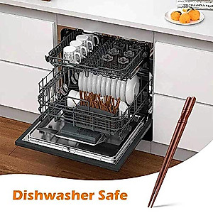 MFJUNS 5-Pairs Reusable Japanese Chopsticks, Non-slip Design Natural Wood Chopsticks, Lightweight and Easy to Use, Chopsticks Suitable for Beginners, 8.8 Inch/22.5cm Gift Set