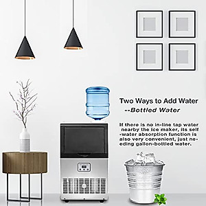 DESENNIE 110V Ice Maker Machine 70LBS/24H | Make a Appointment | Auto Clean | Blue Light | Adjustable Ice Cube | Freestanding Undercounter Countertop for Home Bar Office