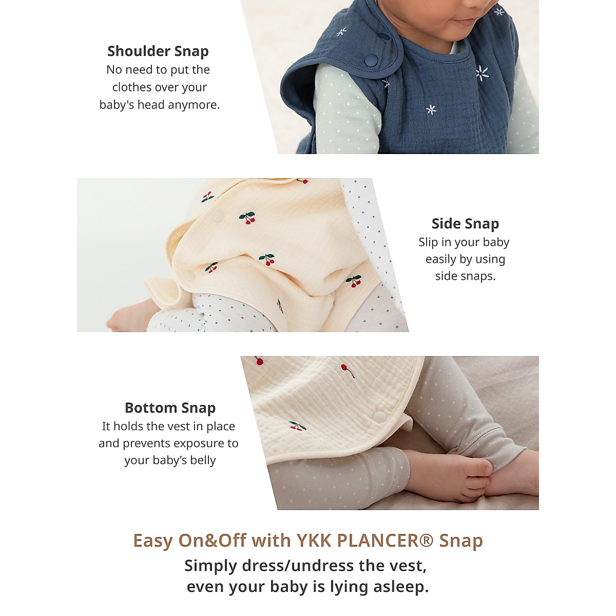 Konny Baby Sleep Sack - Wearable Blanket Sleeping Vest | 6-Layer Cotton Gauze Newborn Essentials Cloths | TOG 1.0 | 6 Months - 5T | (Cherry, Small)