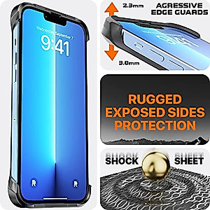 Phone REBEL iPhone 13 Pro Max Case [Flex Series] Exposed Sides for Comfort, Aramid Fiber, MagSafe Compatible, Protective Raised Corners, Slim Frameless Case for iPhone 13 Pro Max 6.7 2021 (Flex Black)