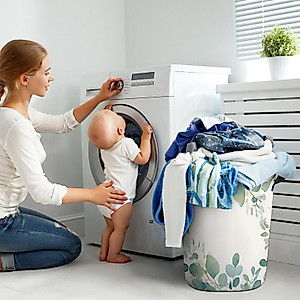 Custom Name Laundry Hamper Personalized Dirty Clothes Storage Basket with Handles Customized Name Circular Hamper for Bathroom & Bedroom Ideal Gifts for Boys, Girls, Men, and Women 17.3 x 17.3 in