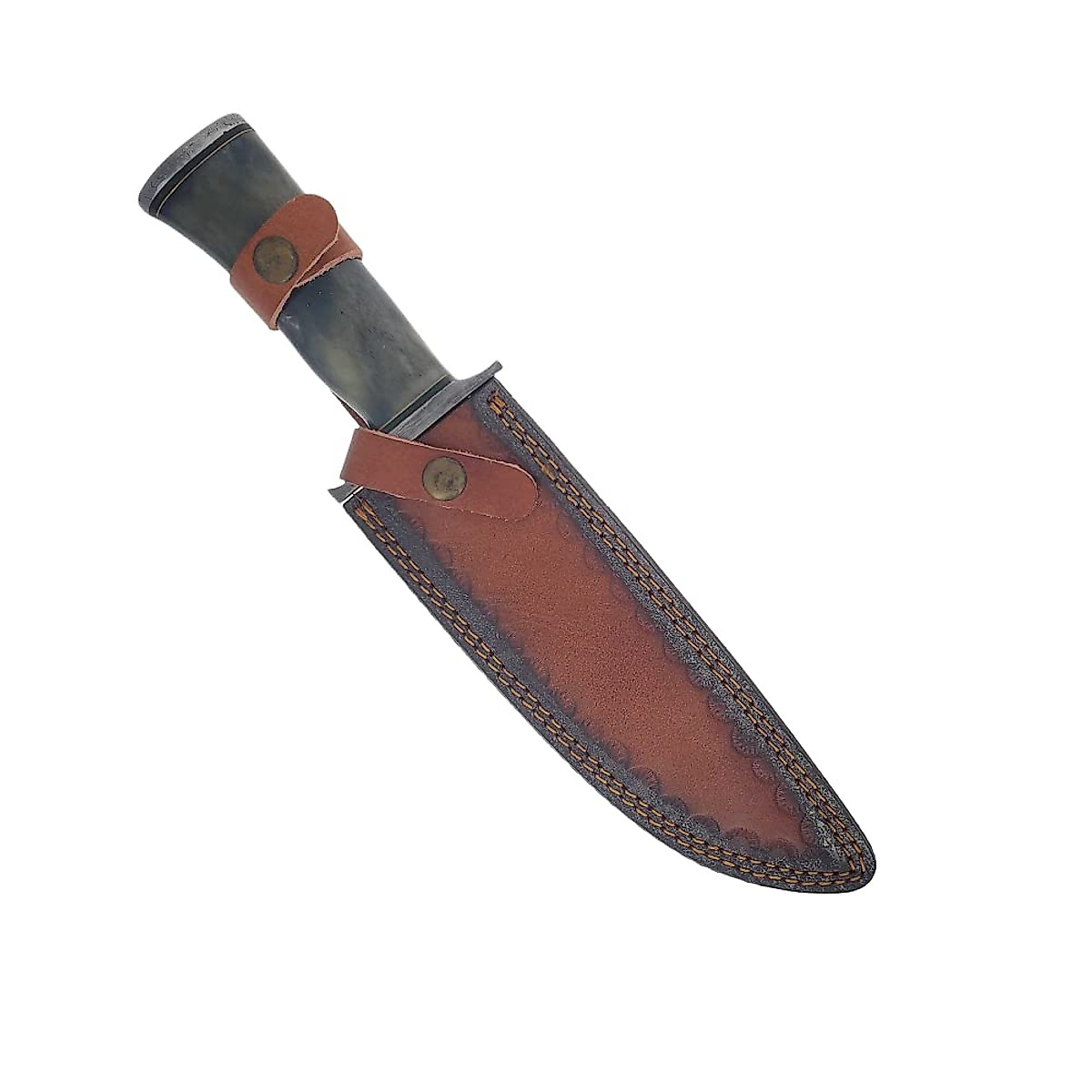 Handmade Damascus Steel Bowie Style Hunting Camping Survival Knife with Sheath