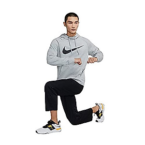 Nike Dri-FIT Men's Pullover Training Hoodie (X-Large, Dark Grey Heather/Black)