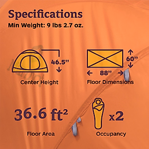 Marmot Thor 2-Person Tent | Easy Set-Up, Water-Resistant, Storm Ready, Blaze, 2 Person