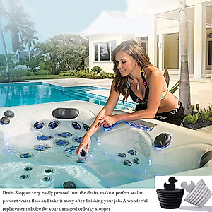 Bathtub Stopper 2 Pcs Universal Tub Stopper Kitchen Silicone Bath Plug Cute Bathtub Drain Stopper Plug for Bathroom Sink and Bathtub Replacement Parts Black&Grey (Patented Design)