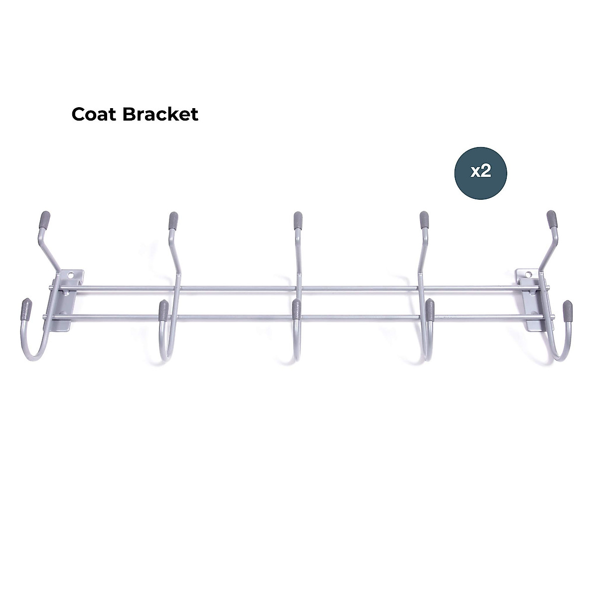 Crownwall Heavy Duty Steel Coat Hooks Bracket with 10 Pegs, Compatible Slat Wall Storage Organizer (2 Pack)