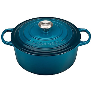 Le Creuset Enameled Cast Iron Signature Round Dutch Oven, 5.5 qt., Deep Teal