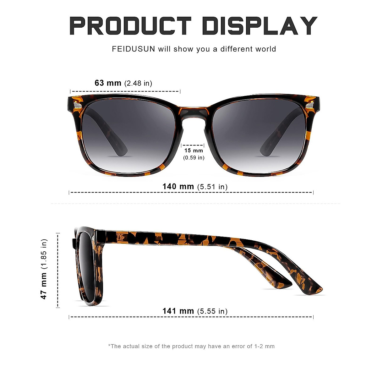 FEIDUSUN Polarized Sunglasses for Women and Men Classic Trendy Sun Glasses with UV Protection