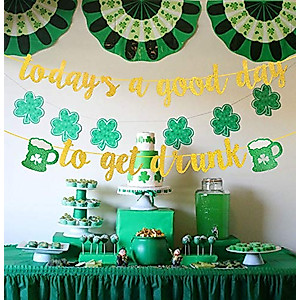 Weimaro Today is a Good Day to Drunk Banner, Funny Drinking Saint St Patricks Day Lucky Party Decorations, Irish St. Patrick’s Day Decorations, Lucky Irish St Pattys Day Decor