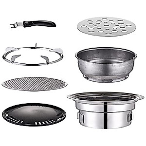 GEEKLLS Charcoal grills Stainless Steel Charcoal Barbecue Grill Household BBQ Grill Non-stick For Home Kitchen Outdoor Garden Barbecue Stove