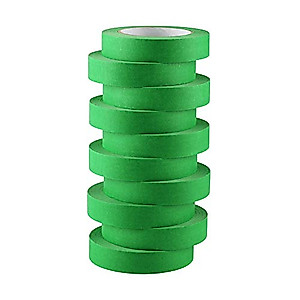 LICHAMP 10 Pack Green Painters Tape 1 inch, Medium Adhesive Green Masking Tape Bulk Multi Pack, 1 inch x 55 Yards x 10 Rolls (550 Total Yards)