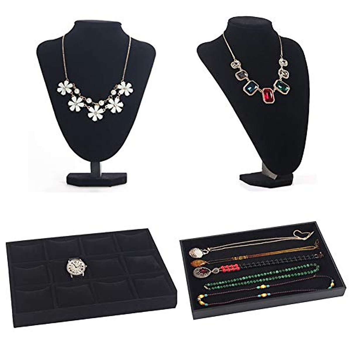 Mesheshe 2PCS Self Adhesive Felt Fabric, Soft Velvet Drawer Liner, DIY Velvet Fabric for Art & Crafts, Jewelry Box Felt Liner, Solid Color Felt Wallpaper (14.6" x 39.4", Black)