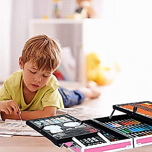 RCIDOS Crayol Art Set,Crafts Drawing Painting Art Case, Art Case Coloring Set, Oil Painting Stick Art Kit Case, Pencil Color Kit For Kids Girls Boys Teens