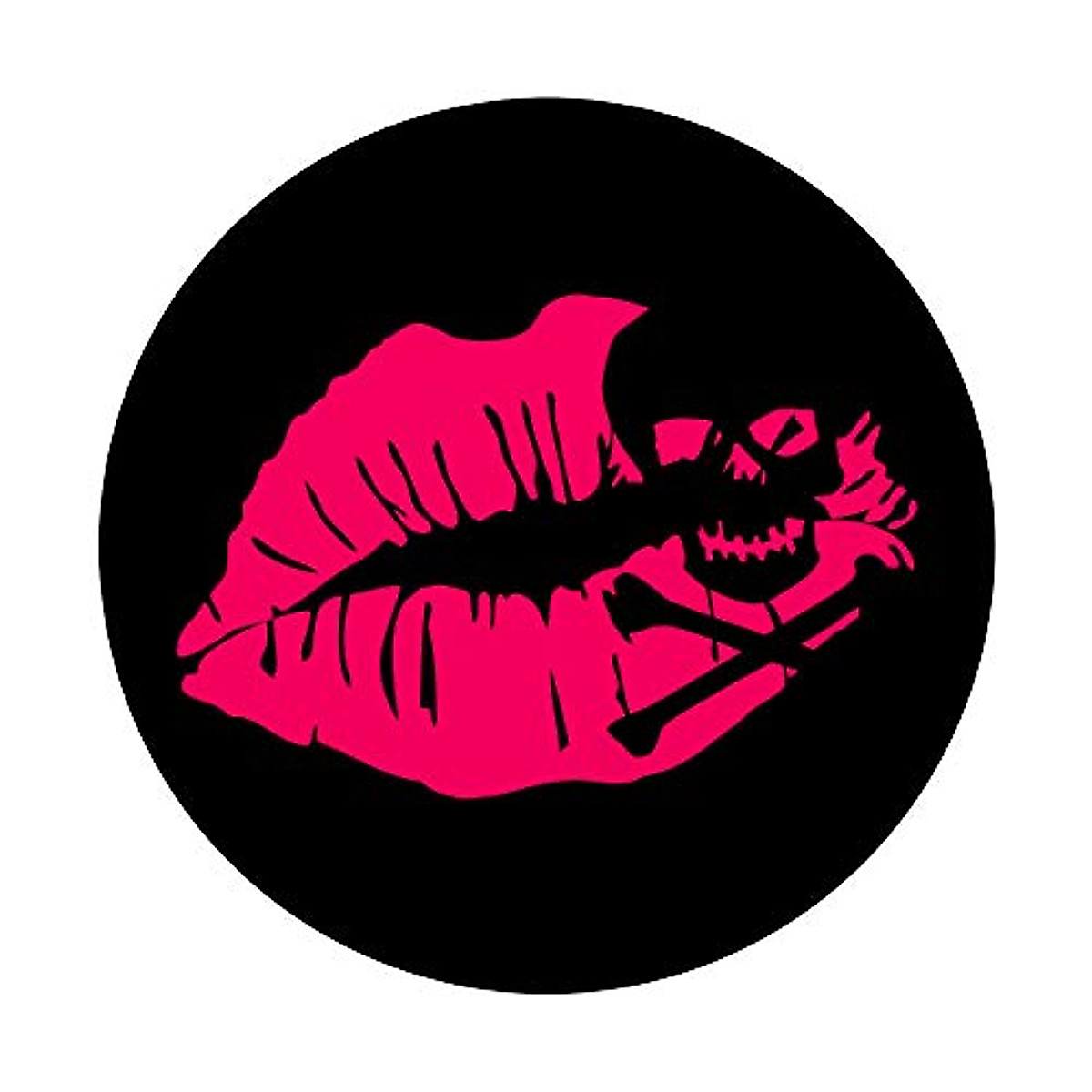 Kiss Lips Skull Pink PopSockets PopGrip: Swappable Grip for Phones & Tablets