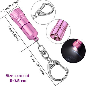 Mudder 10 Pieces Small LED Flashlight Keychain Bright Flashlight Keychain Ring Portable Torch with Hook for Camping, Battery Included